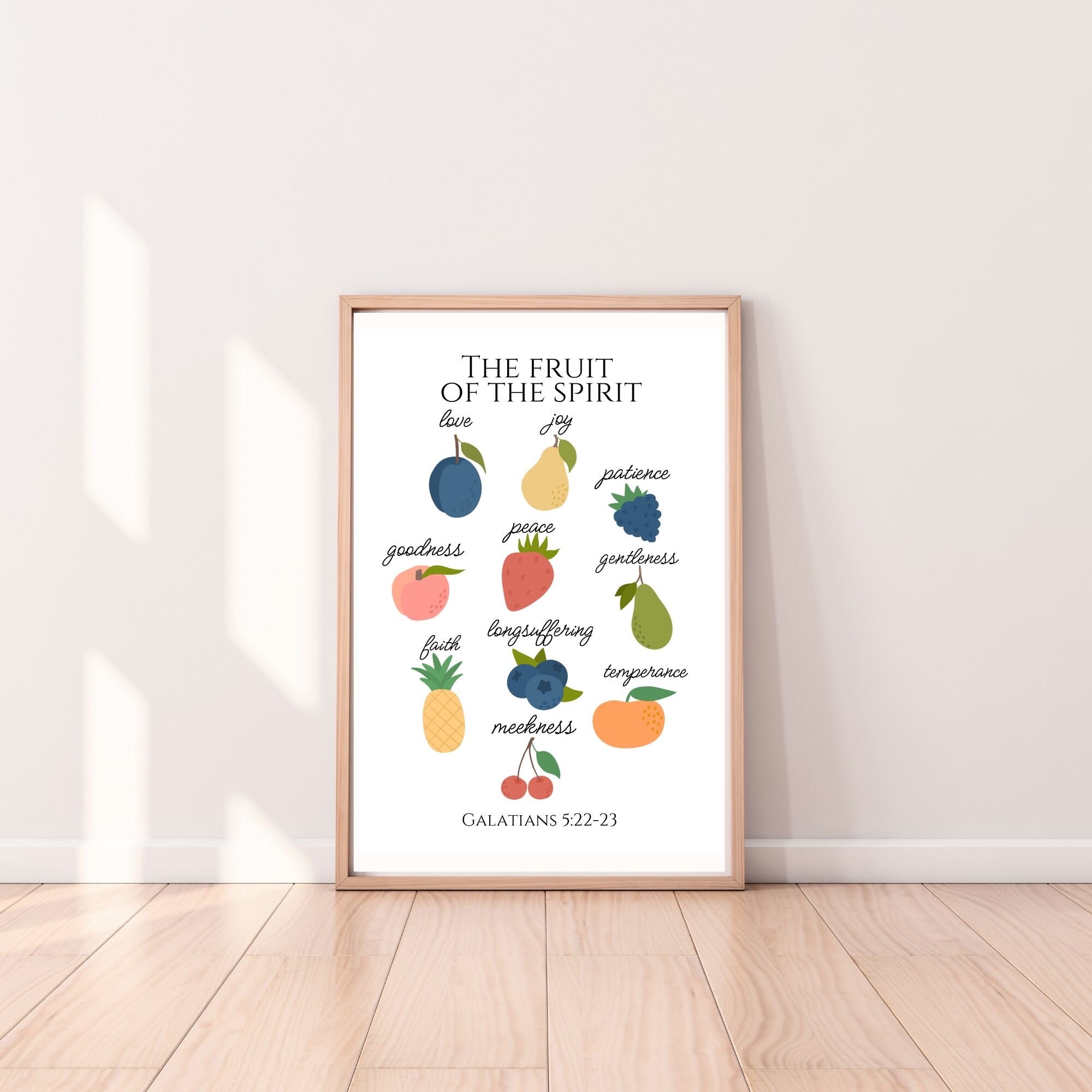 Christian Wall Art Fruit of the Spirit Print Colorful Fruit Printable ...