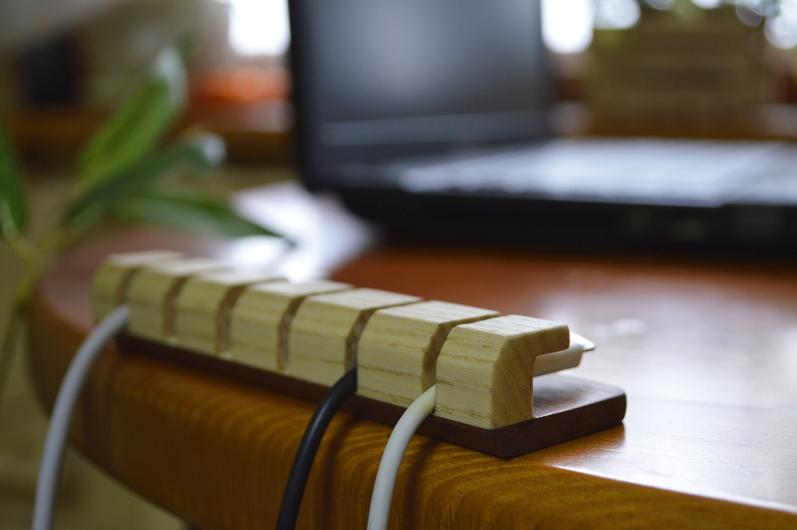 Wooden Cable and Charger Organizer Mahogany and Ash Wood - Etsy