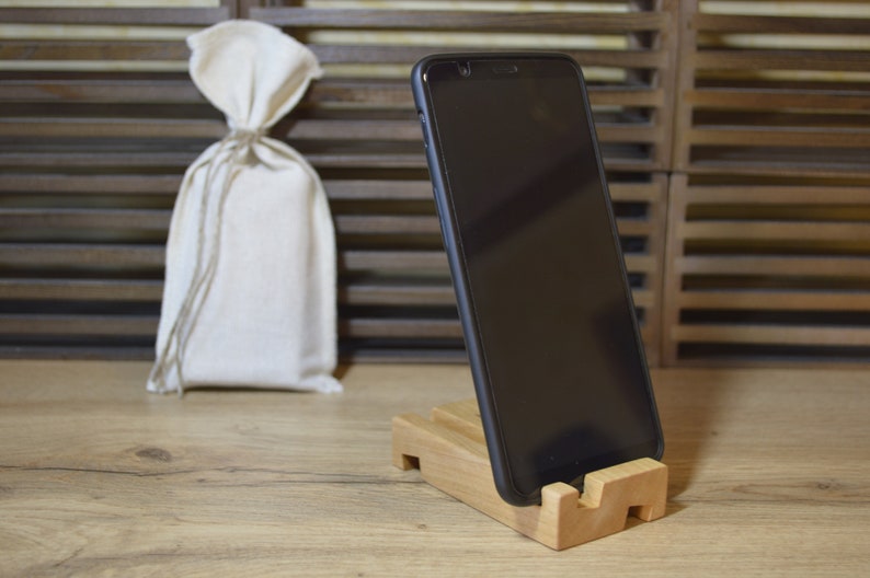 Wooden Phone Stand Double-sided Smartphone Holder Solid Wood - Etsy