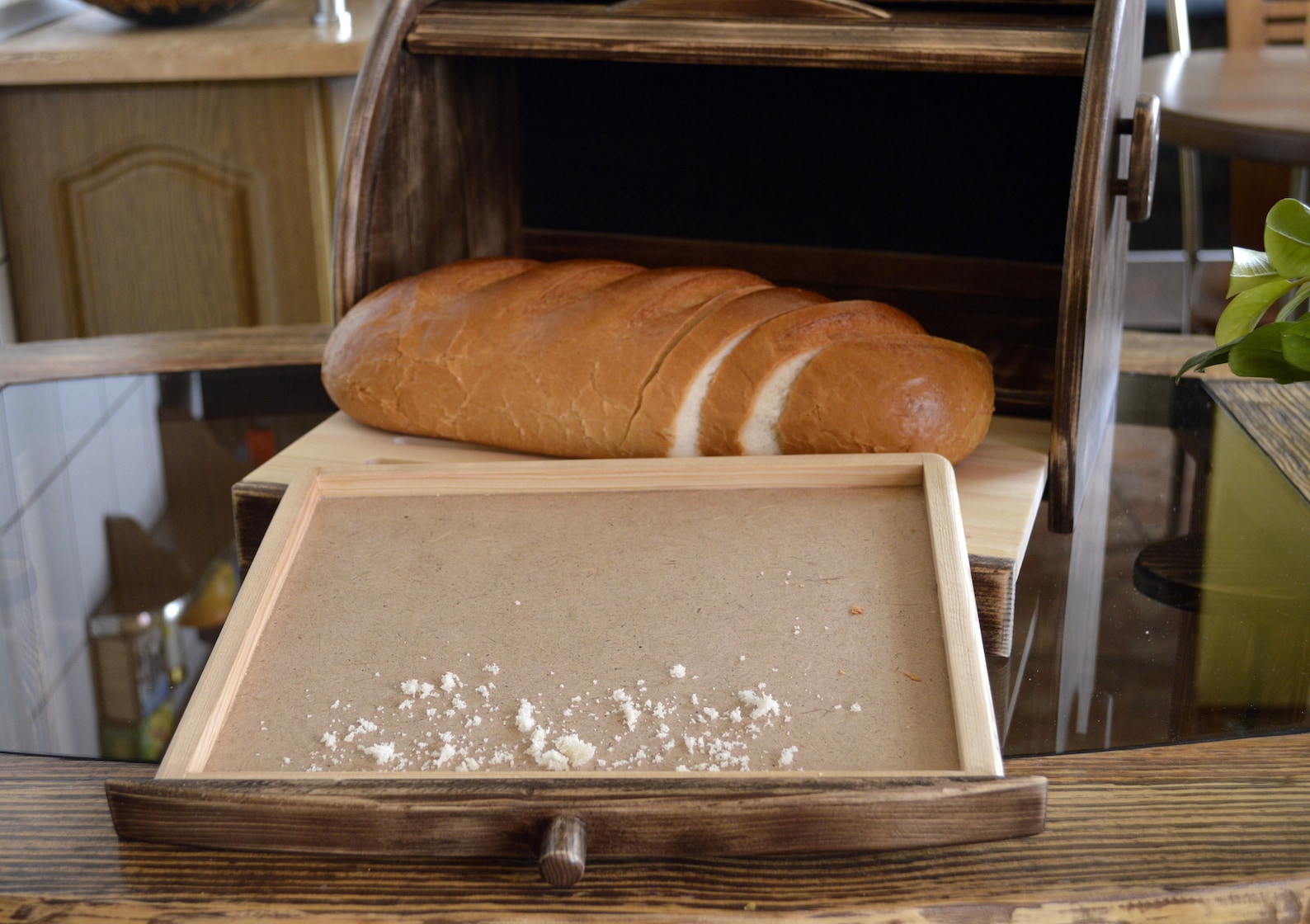 Functional Wooden Bread Box With a Cutting Board and Knife - Etsy