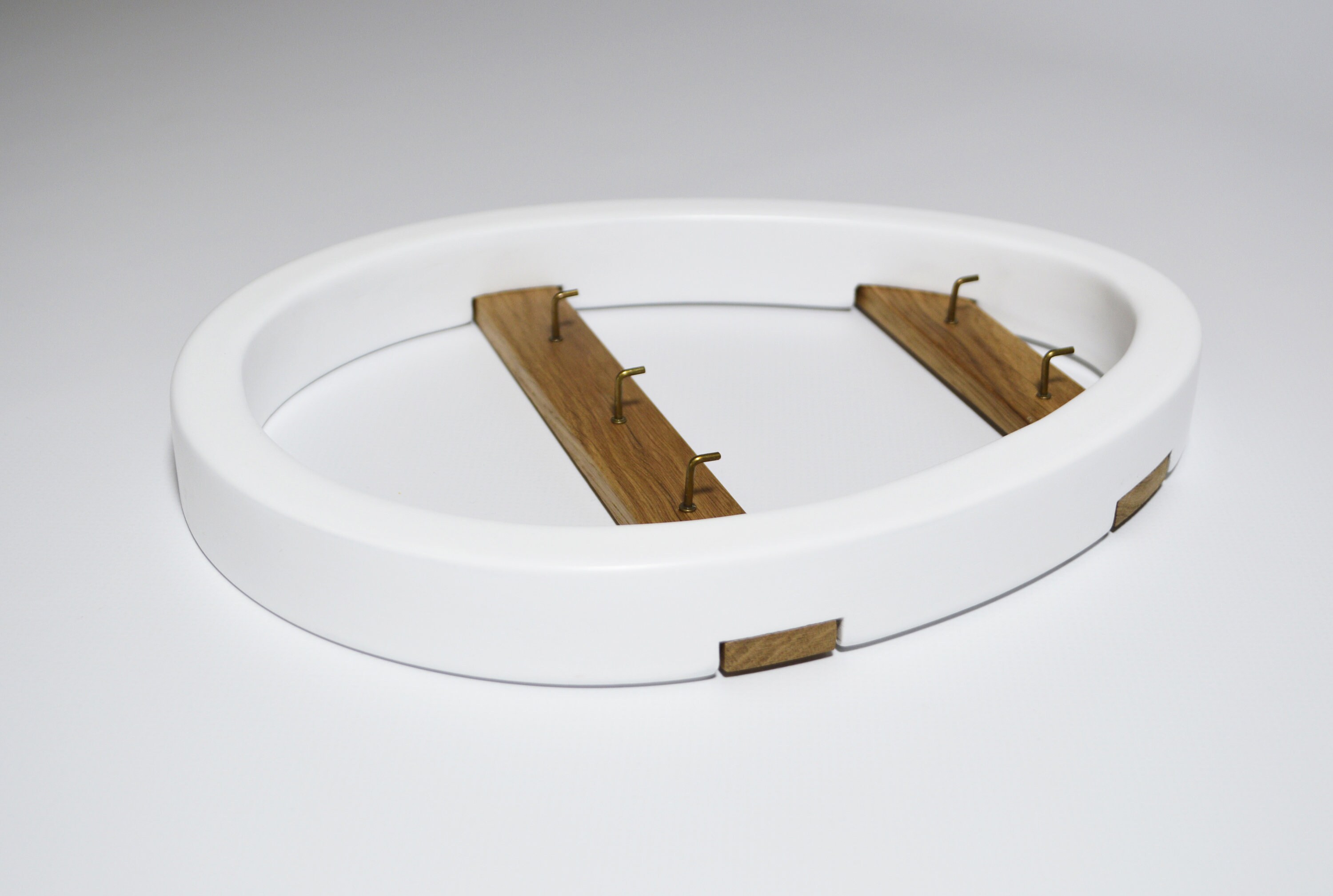 White Wall-mounted Key Holder With Oak Wood Planks Key | Etsy