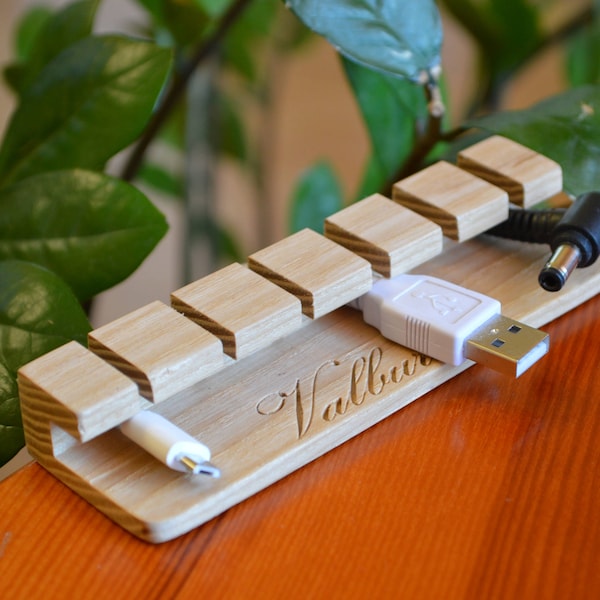 Wooden Cable Holder - Etsy