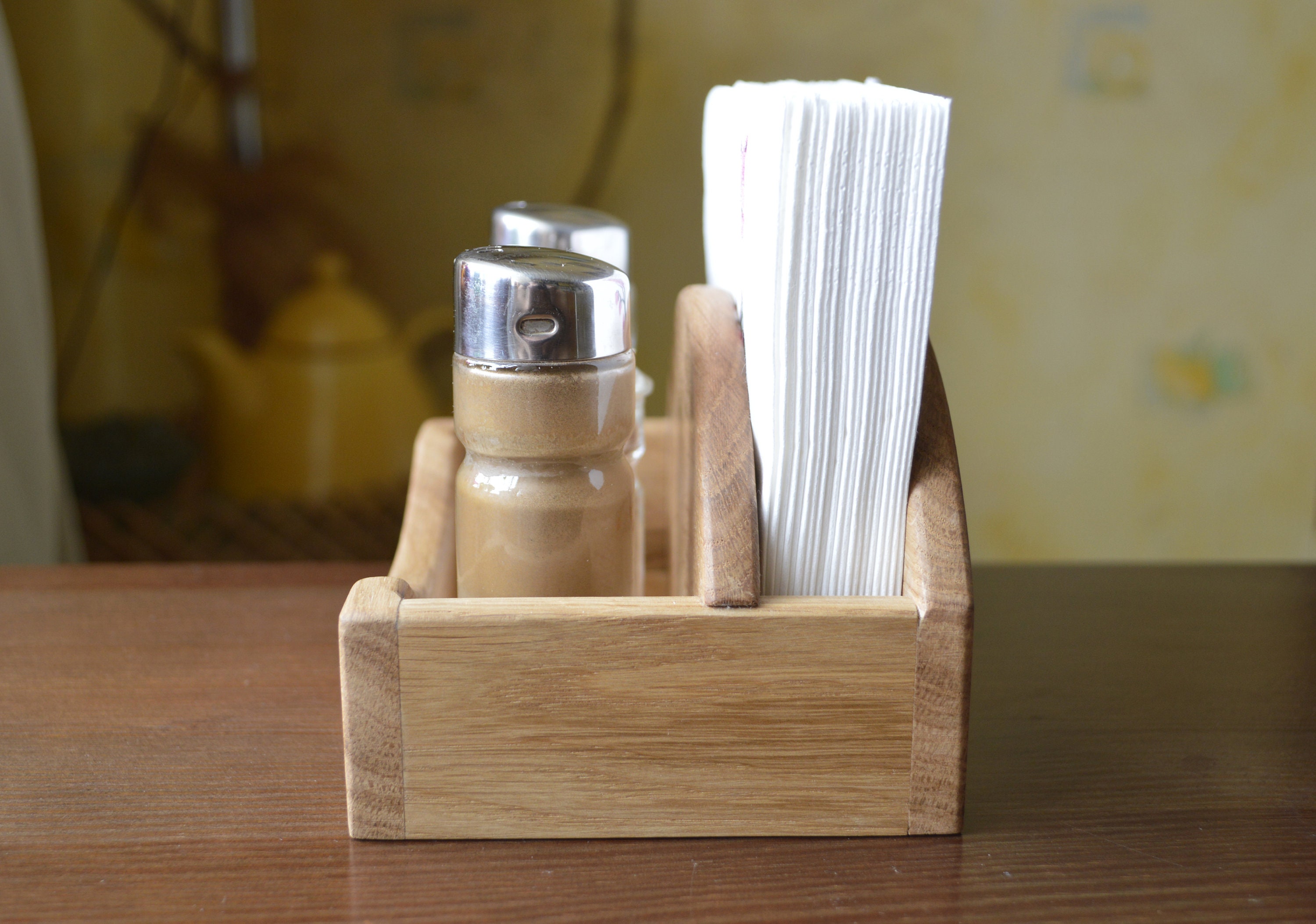 Wood Napkin Holder Farm House Kitchen Salt & Pepper Holder | Etsy