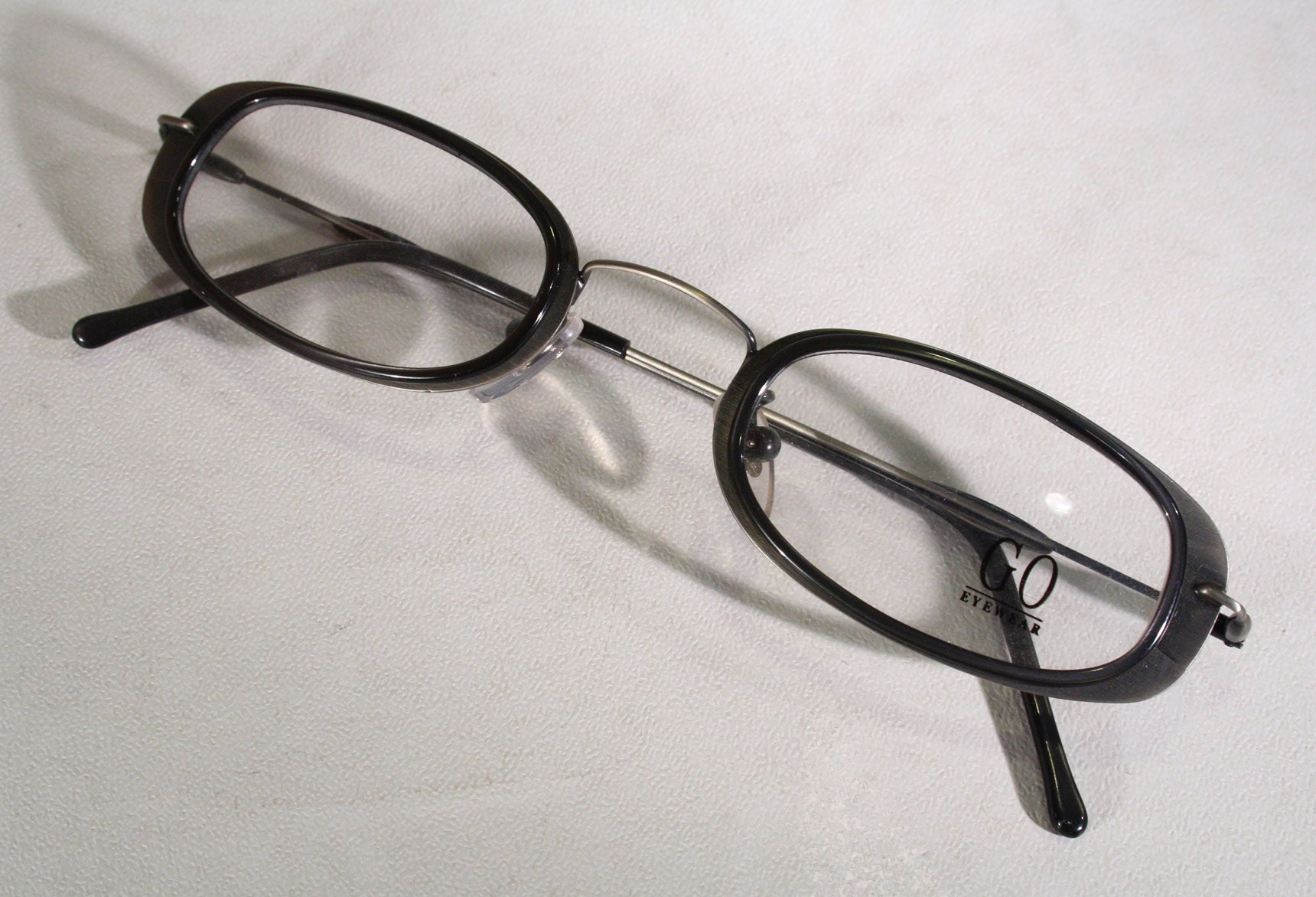 Unisex Exotic GO Eyewear Gunmetal Gray Oval Vintage 90s | Etsy