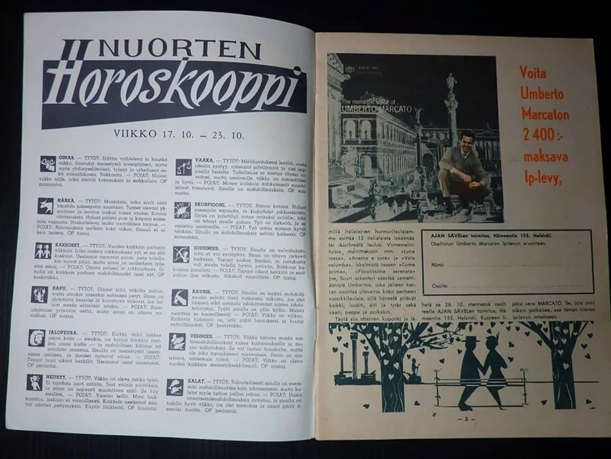 Finnish 1959 Ajan Sävel Magazine With Umberto Marcato Cover - Etsy
