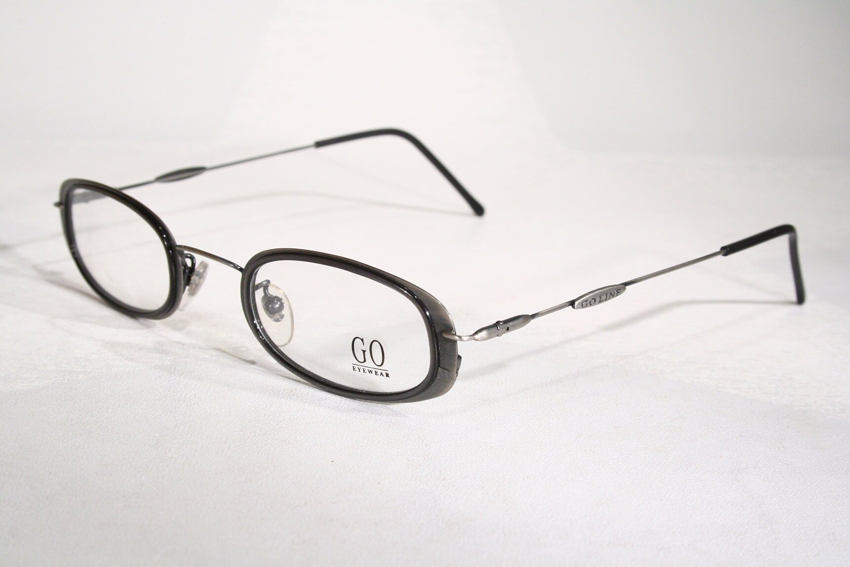 Unisex Exotic GO Eyewear Gunmetal Gray Oval Vintage 90s | Etsy