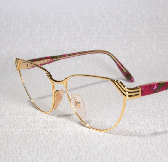 True 1980's ZAGOR Mod. 1097 Gold Rims and Violet Red … - Gem