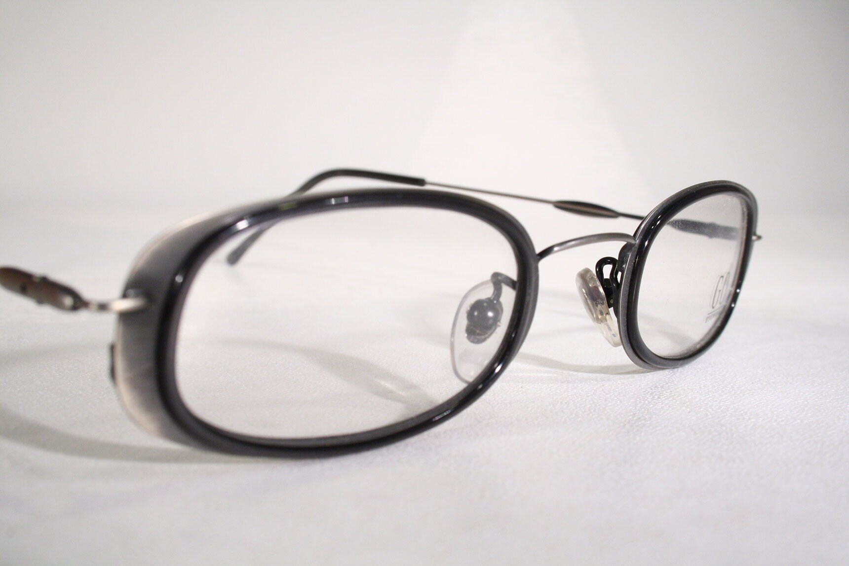 Unisex Exotic GO Eyewear Gunmetal Gray Oval Vintage 90s | Etsy
