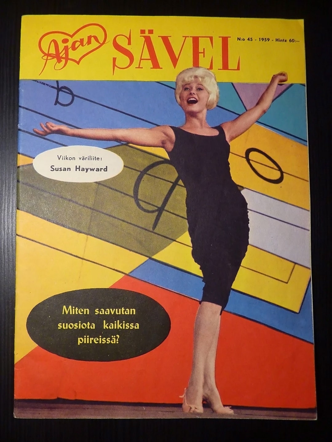 Finnish 1959 Ajan Sävel Magazine With Susan Hayward Poster + Pictorial ...