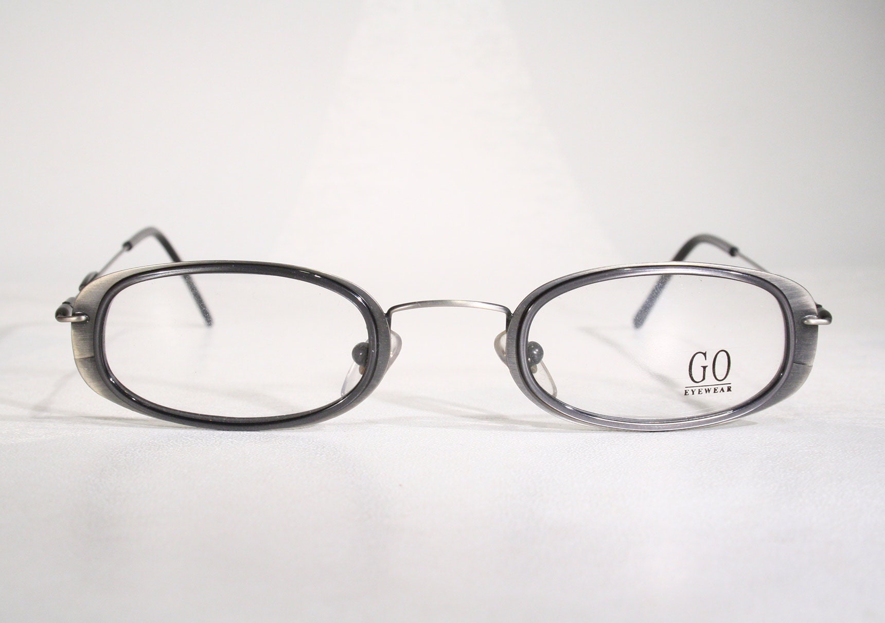 Unisex Exotic GO Eyewear Gunmetal Gray Oval Vintage 90s | Etsy