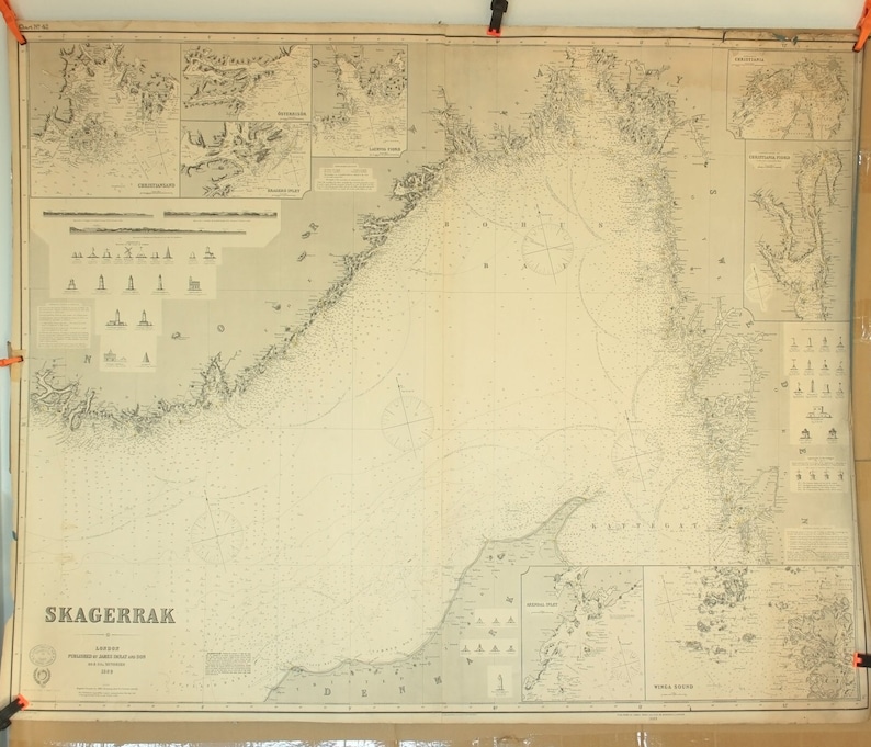 Genuine 1889 / 1890 Antique Blueback Sea Chart : James Imray & Son ...