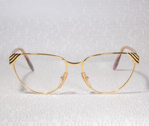 True 1980's ZAGOR Mod. 1097 Gold Rims and Violet Red … - Gem