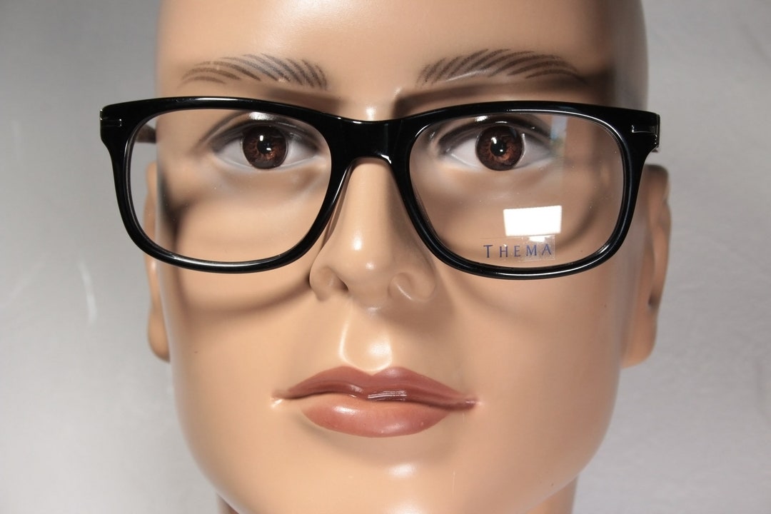 Largish Unworn THEMA Classic Black Plastic Acetate Glasses Eyeglass ...