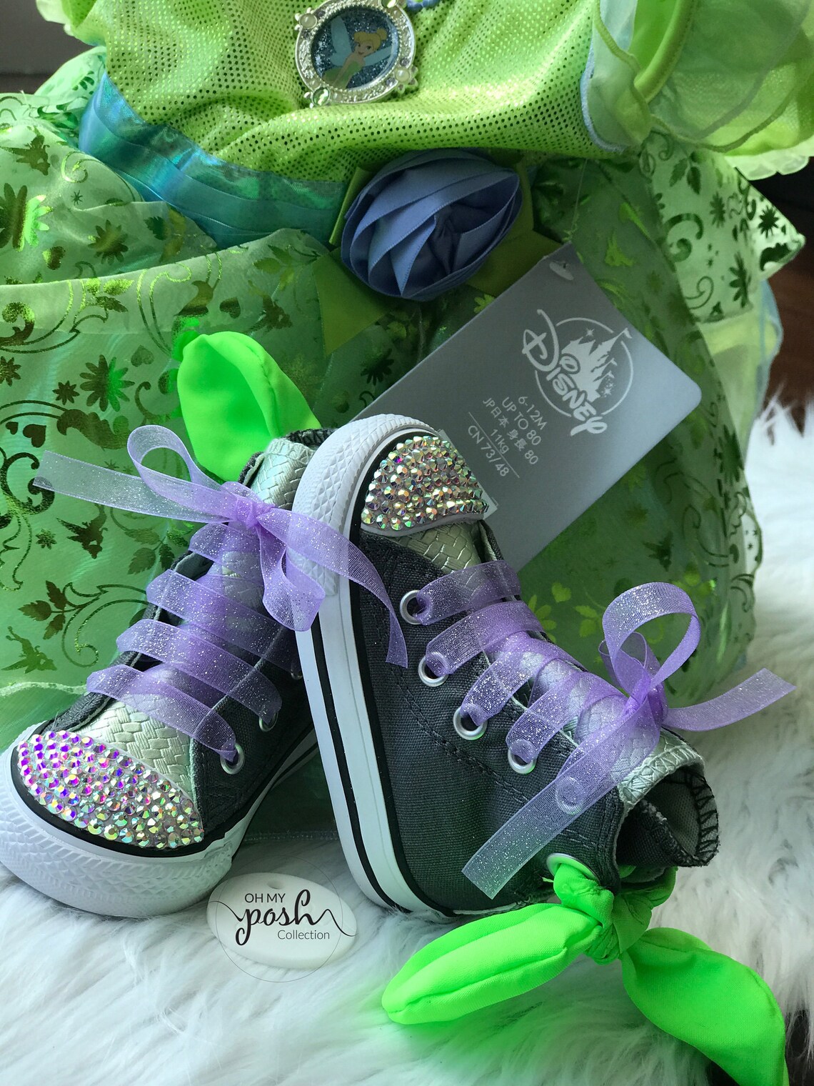 Tinkerbell Birthday Outfit, Tinkerbell Costume and Converse Shoes Set ...