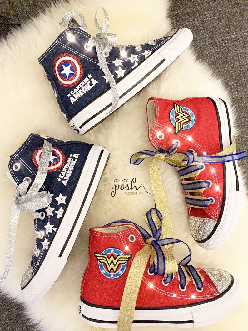 Super Hero Shoes Personalized WW Converse Shoes Inspired | Etsy