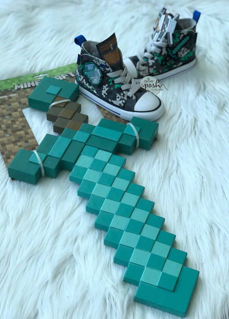 Minecraft Inspired Custom Bling Converse Birthday Halloween - Etsy UK