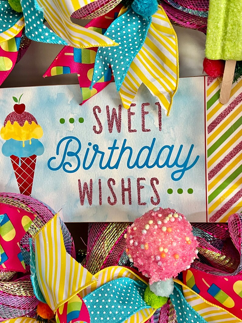 Birthday Wreath, Sweet Treats Decor, Happy Birthday, Birthday ...