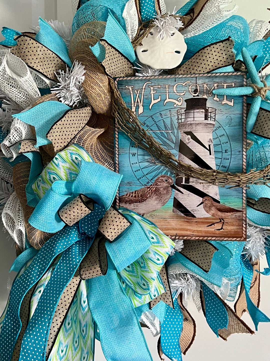 Lighthouse Wreath, Seaside Decor, Beach Wreath, Lake House Wreath,cape ...