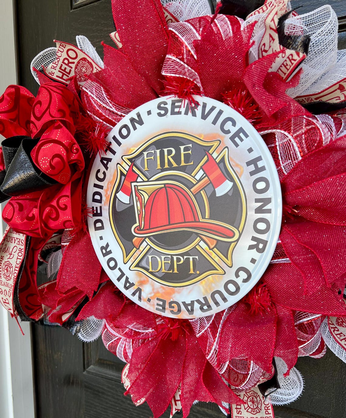 Fireman Wreath, Search and Rescue Decor, Hero Firefighter, First ...