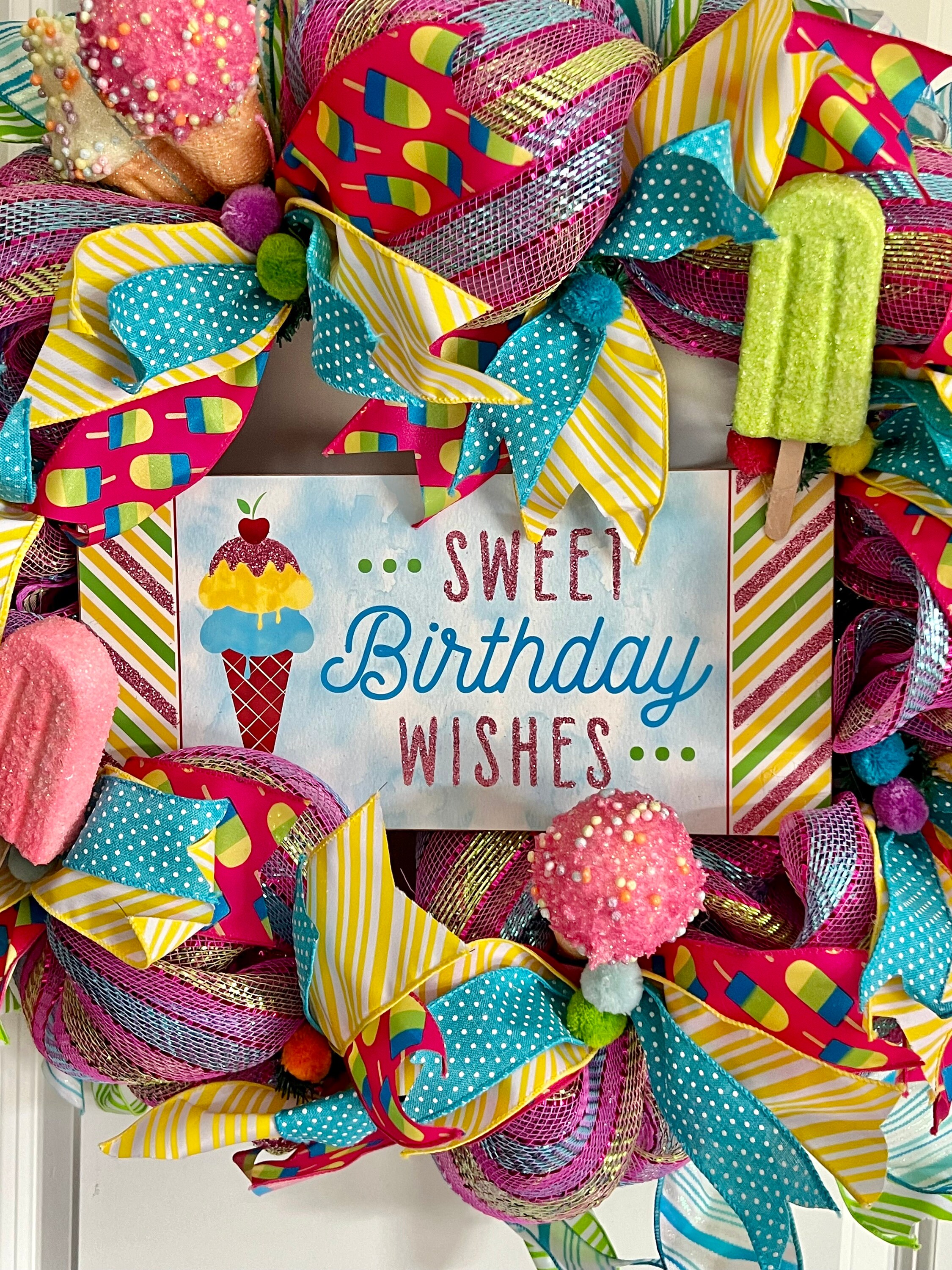 Birthday Wreath, Sweet Treats Decor, Happy Birthday, Birthday ...