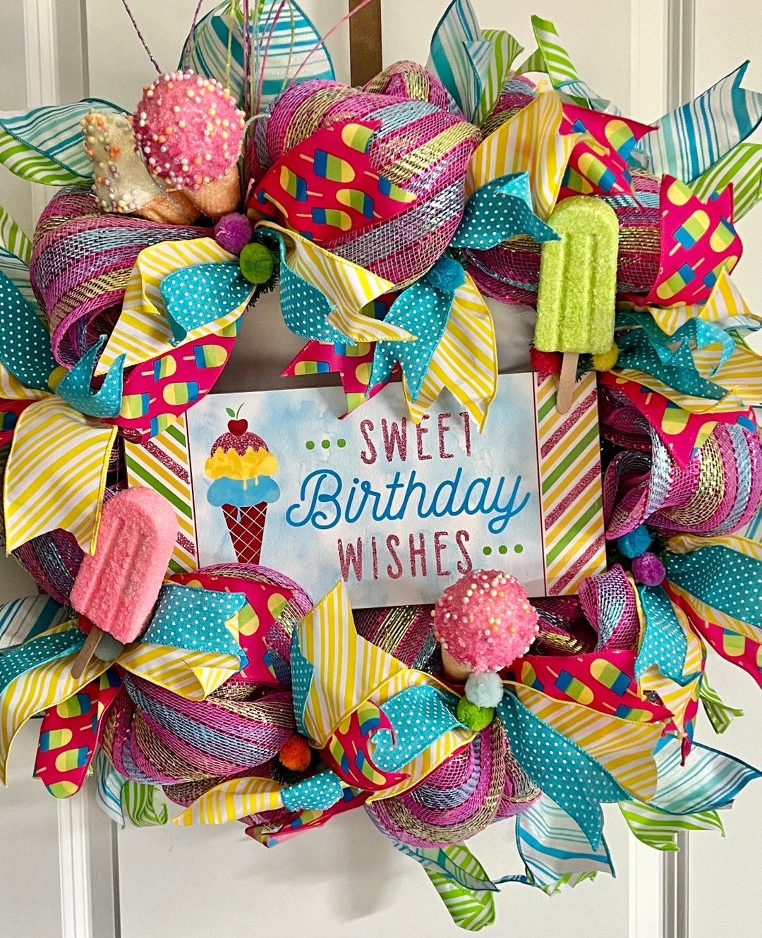 Birthday Wreath, Sweet Treats Decor, Happy Birthday, Birthday ...