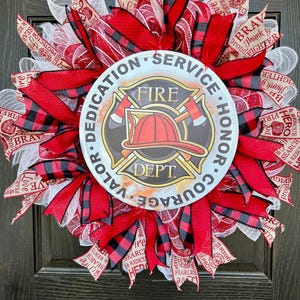 Fireman Wreath, Search and Rescue Decor, Hero Firefighter, First ...