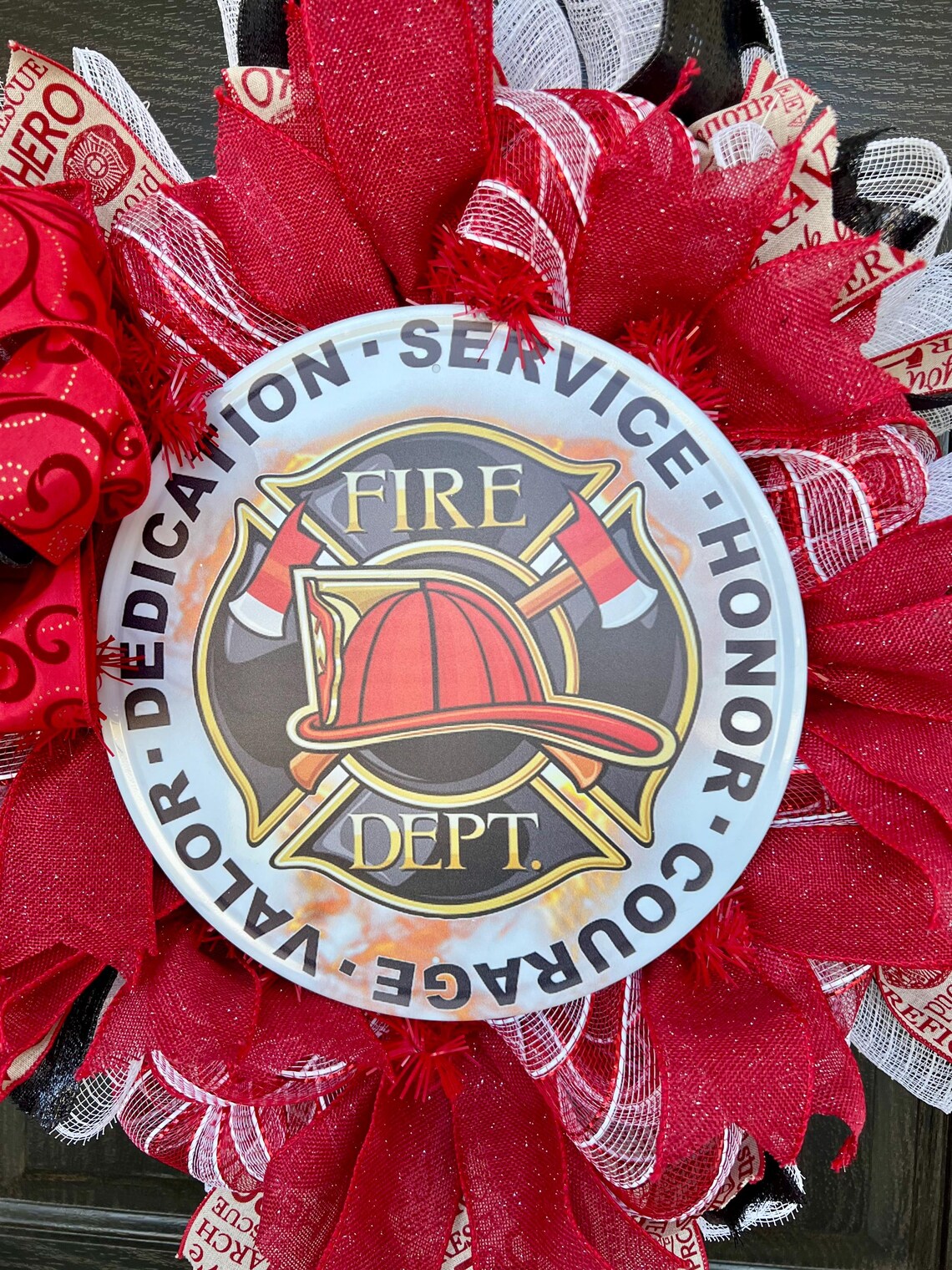 Fireman Wreath, Search and Rescue Decor, Hero Firefighter, First ...