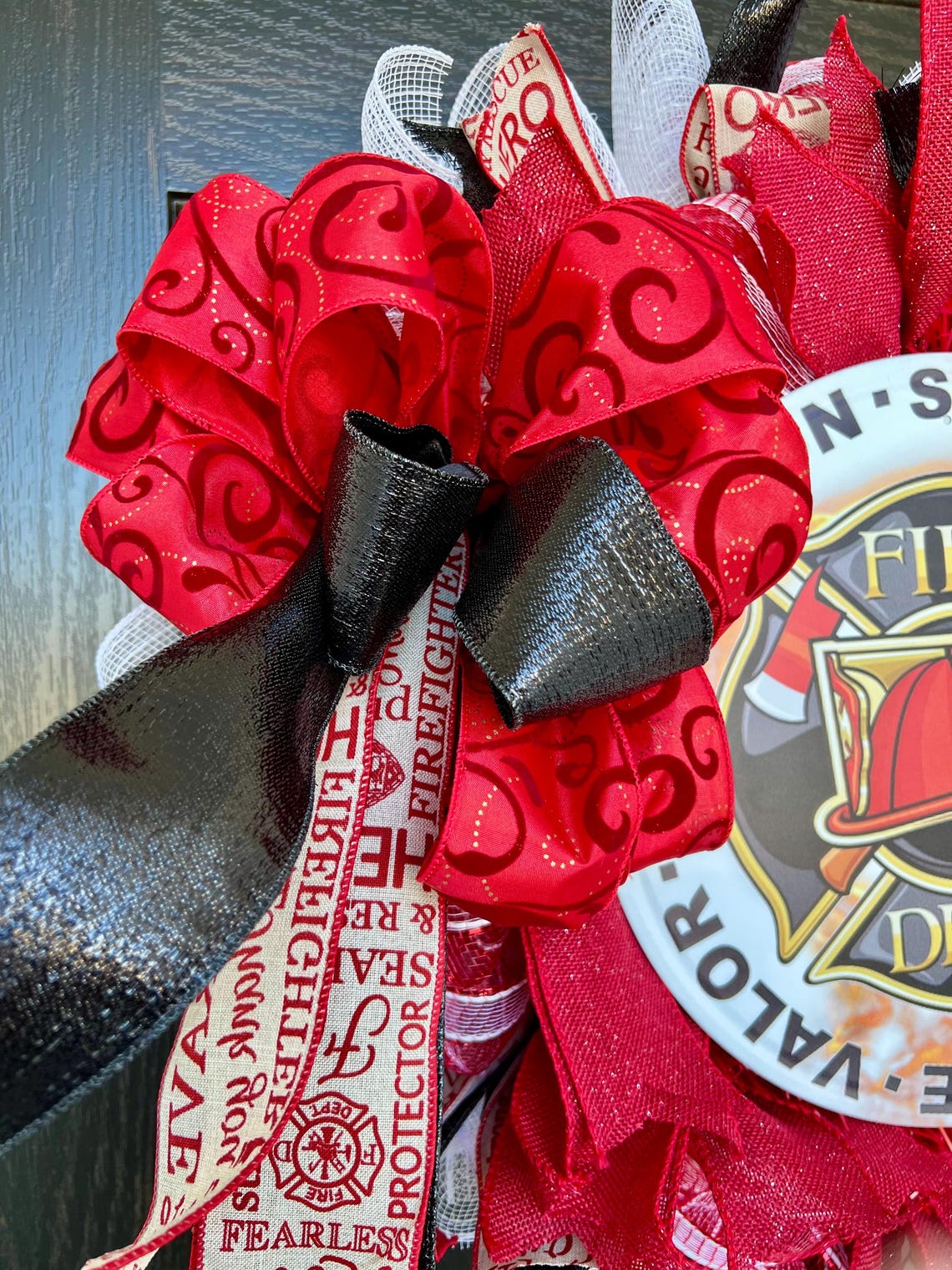 Fireman Wreath, Search and Rescue Decor, Hero Firefighter, First ...