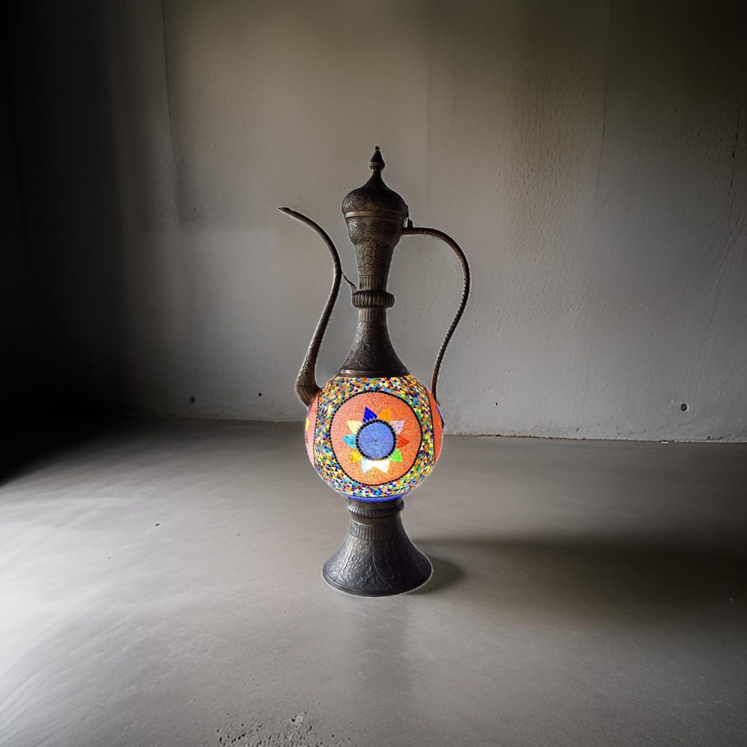 Handmade Mosaic Ewer Lamp - Ottoman Style Decorative Lighting %100 ...
