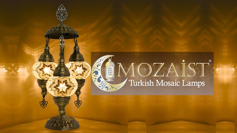 Handmade Mosaic Glass Table Lamp - 3 Globe Design - Etsy
