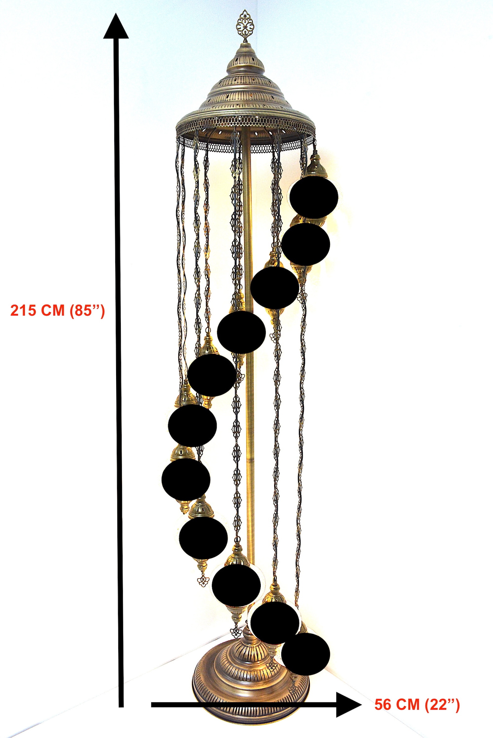 Customizable Turkish Floor Lamp 11 Globe 68 Colors | Etsy