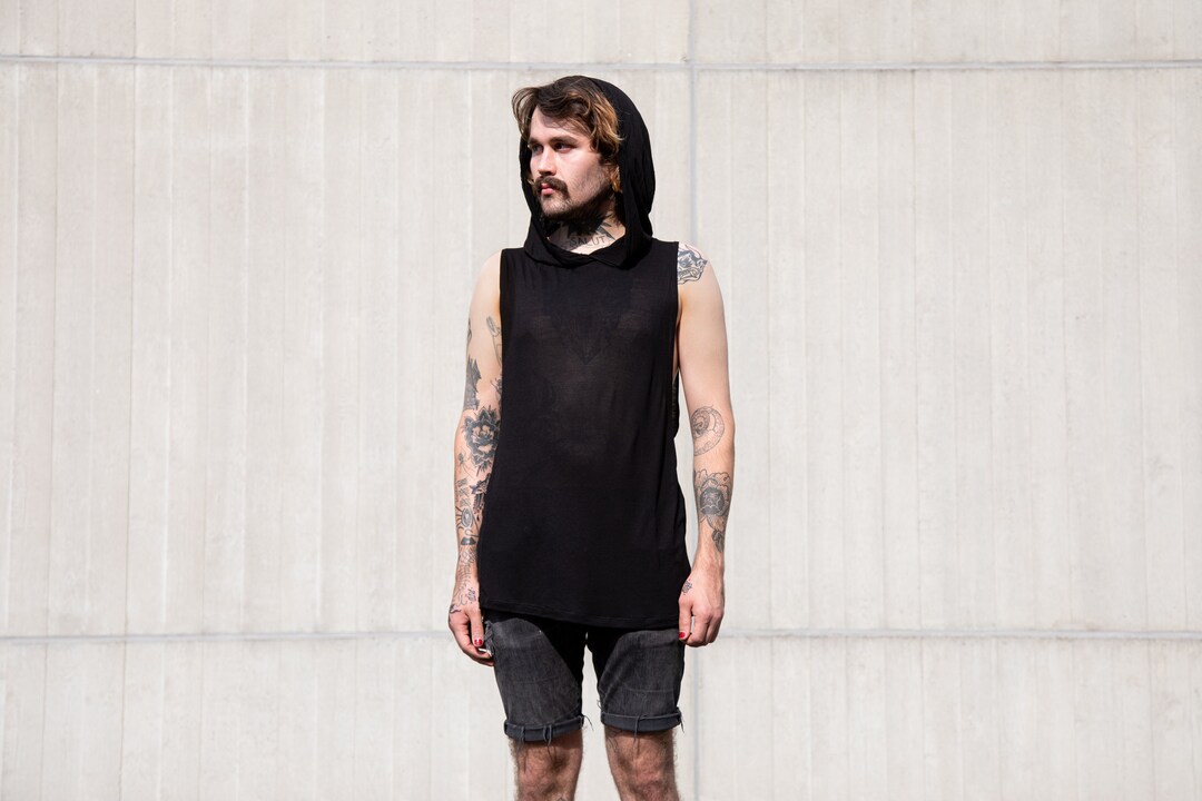 TRANSLUCENT TANK TOP - With Hood - Black - Etsy