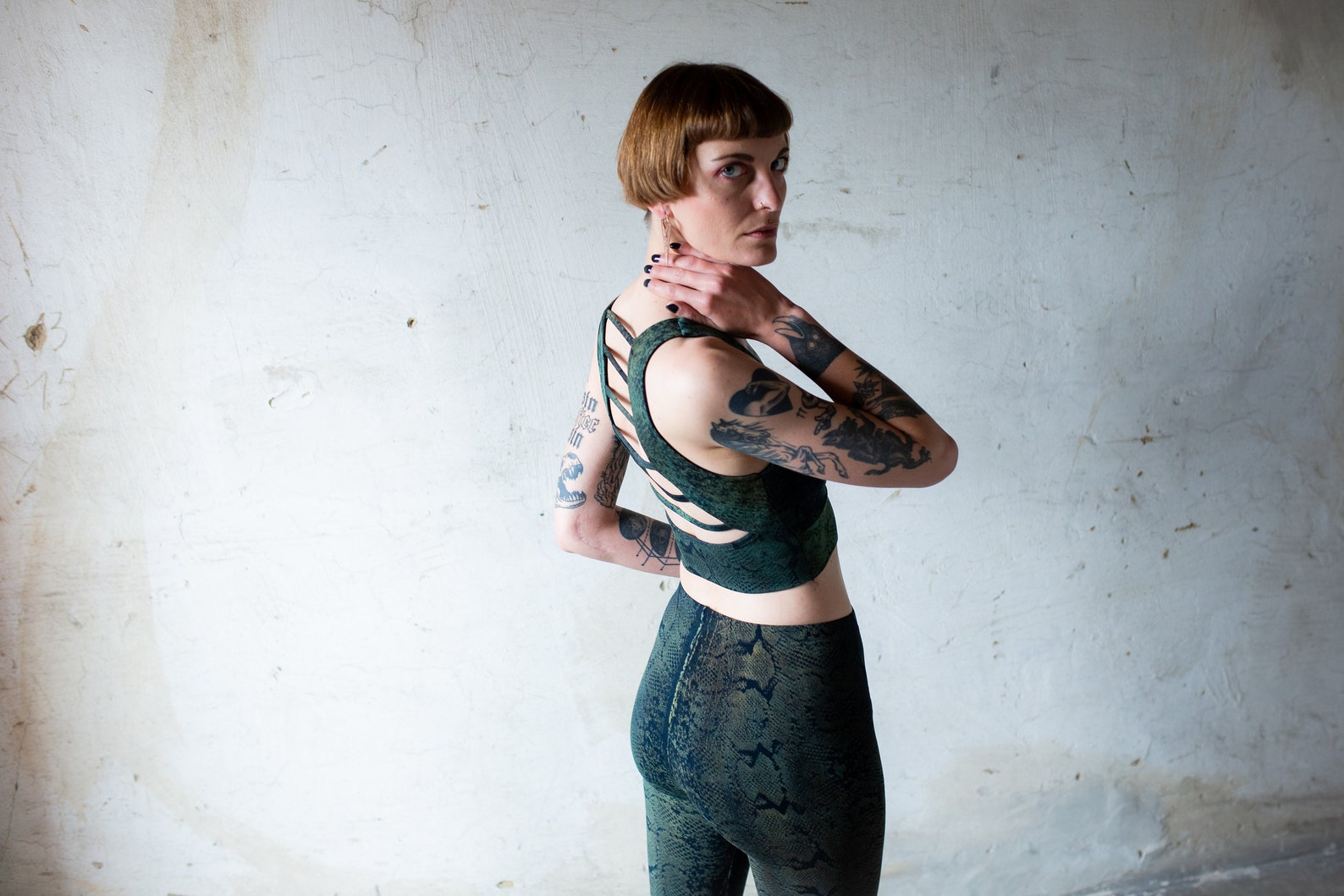 YOGA BRA - Bra Top, Bralette, Bustier - With Snake Pattern - Batik, Tie ...