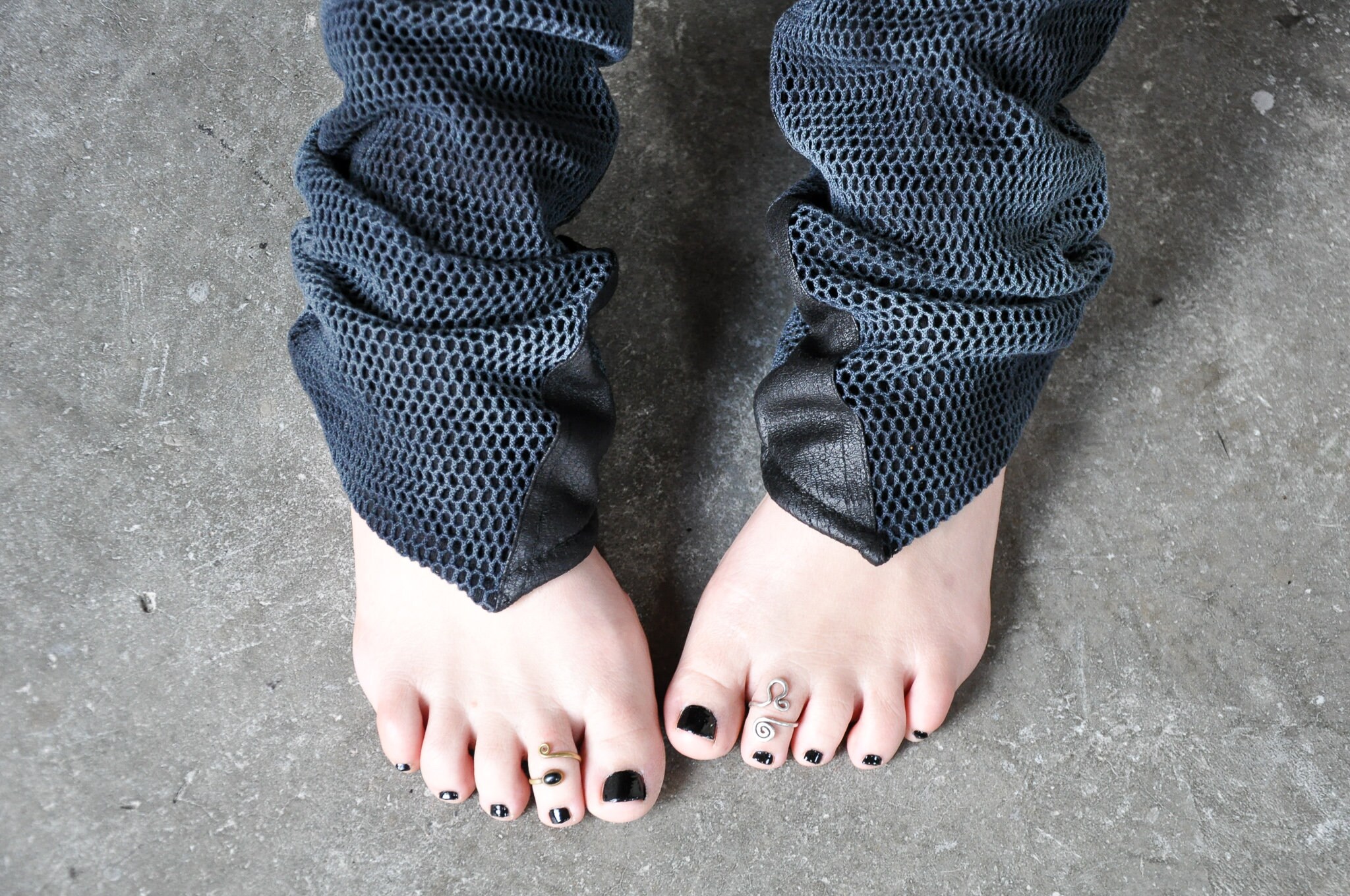 LEG WARMERS With Net Look Boot Cuffs Boot Socks With Beads | Etsy