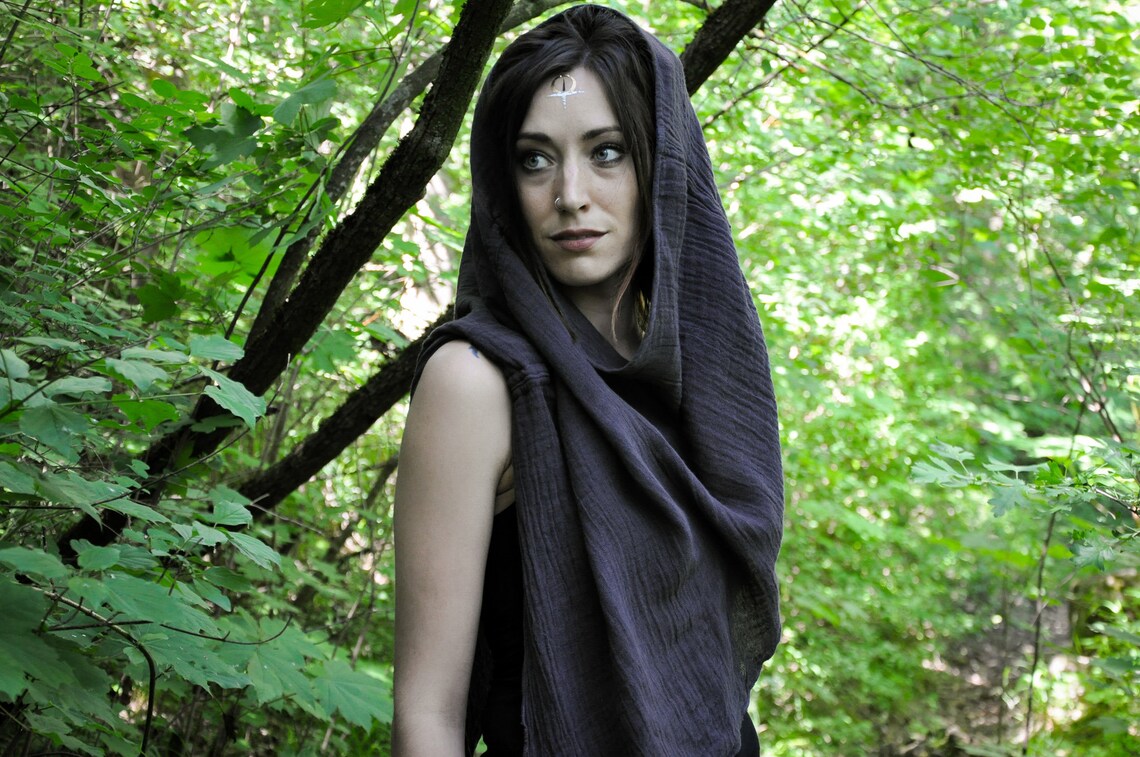 Poncho Hood Scarf Asymmetrical Cut With Long Pointy Ends - Etsy