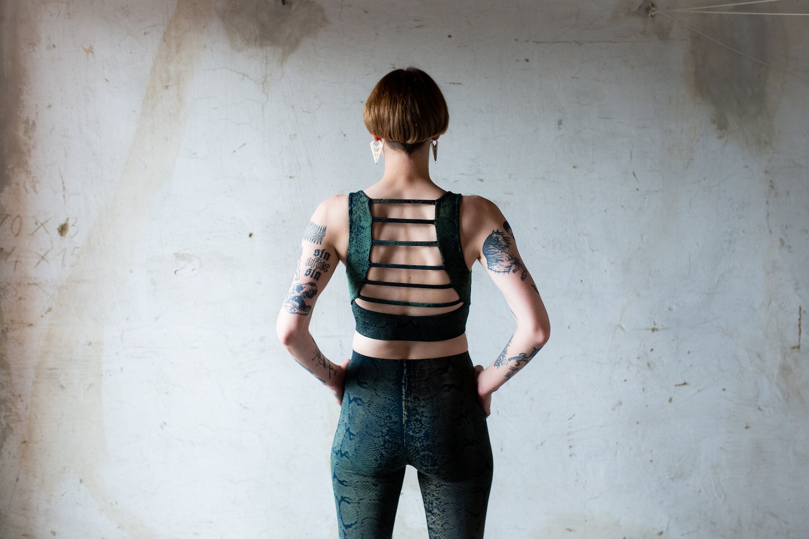 YOGA BRA - Bra Top, Bralette, Bustier - With Snake Pattern - Batik, Tie ...