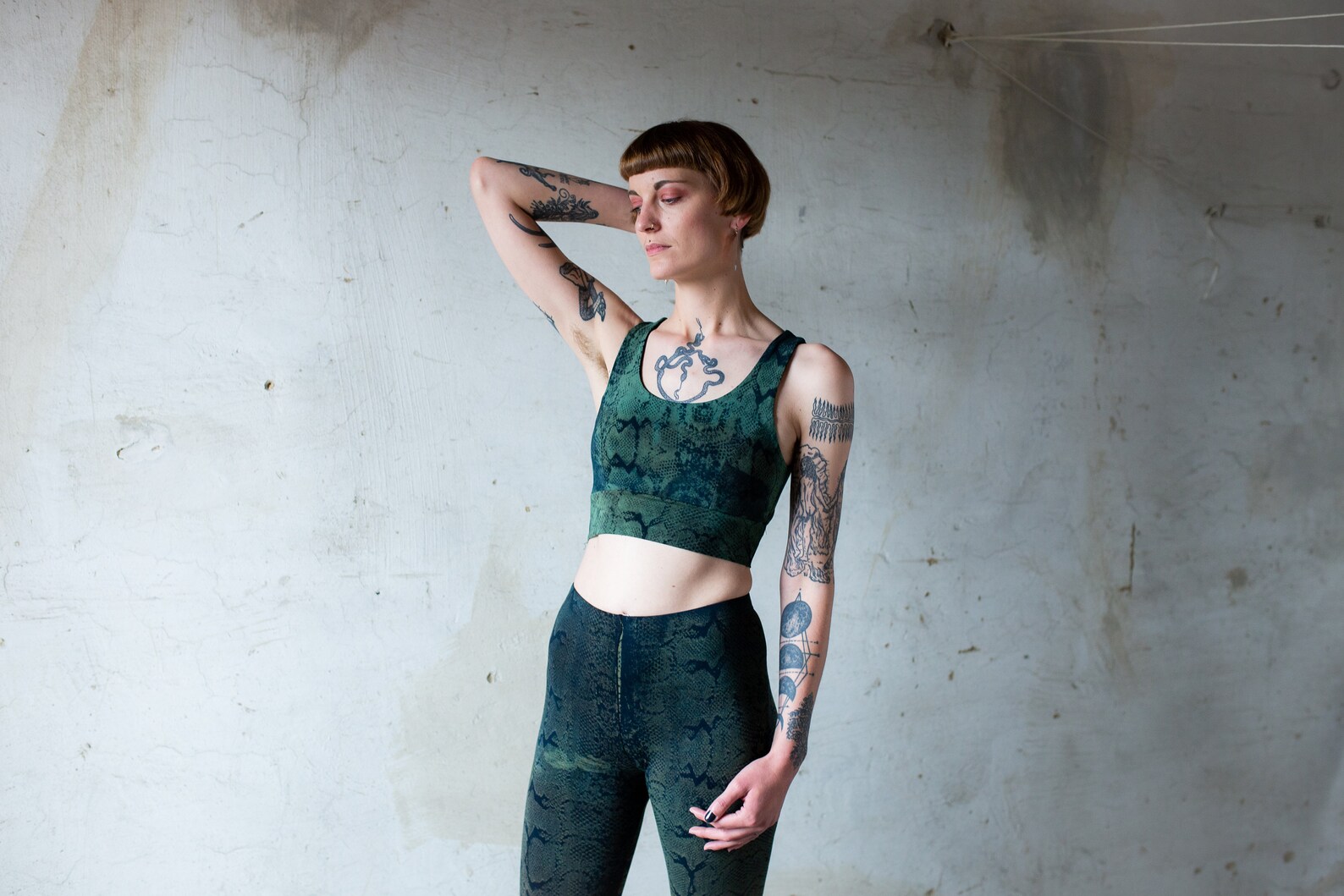 YOGA BRA - Bra Top, Bralette, Bustier - With Snake Pattern - Batik, Tie ...