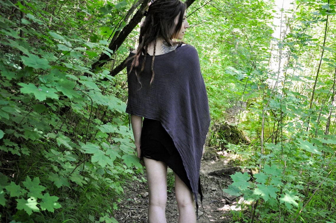 Poncho Hood Scarf Asymmetrical Cut With Long Pointy Ends - Etsy