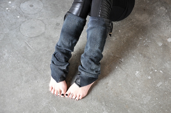 LEG WARMERS With Net Look Boot Cuffs Boot Socks With Beads | Etsy