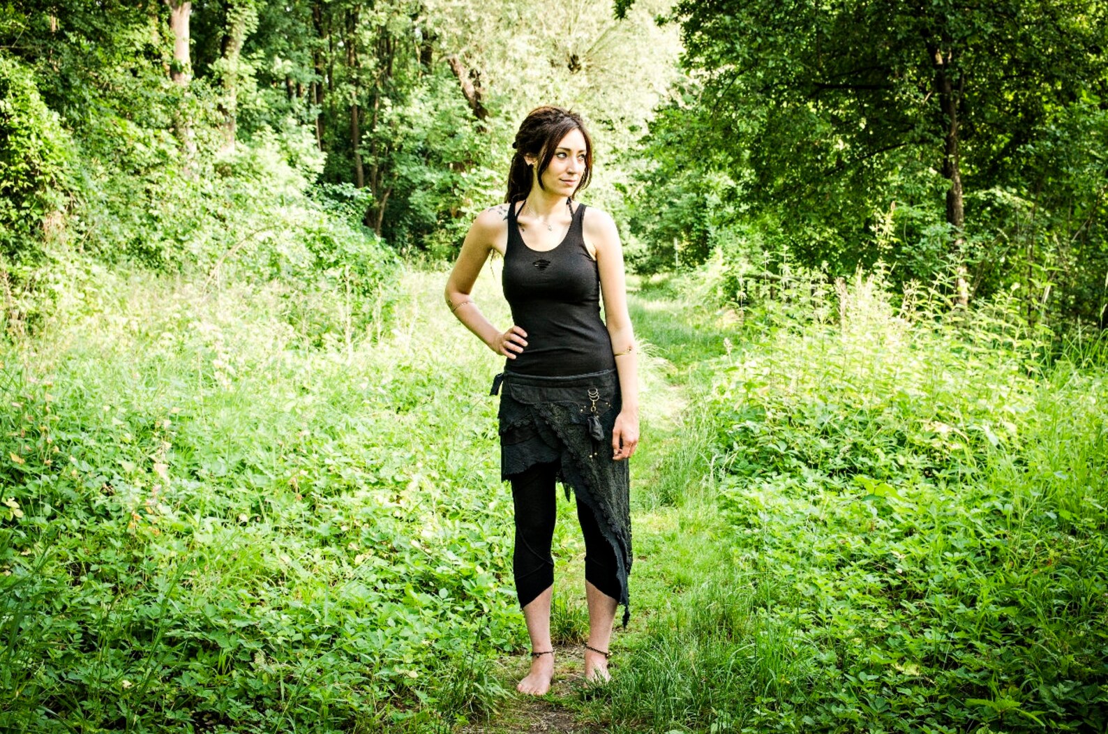 Racerback CUT-OUT TOP With Lace and Brass Beads Black - Etsy