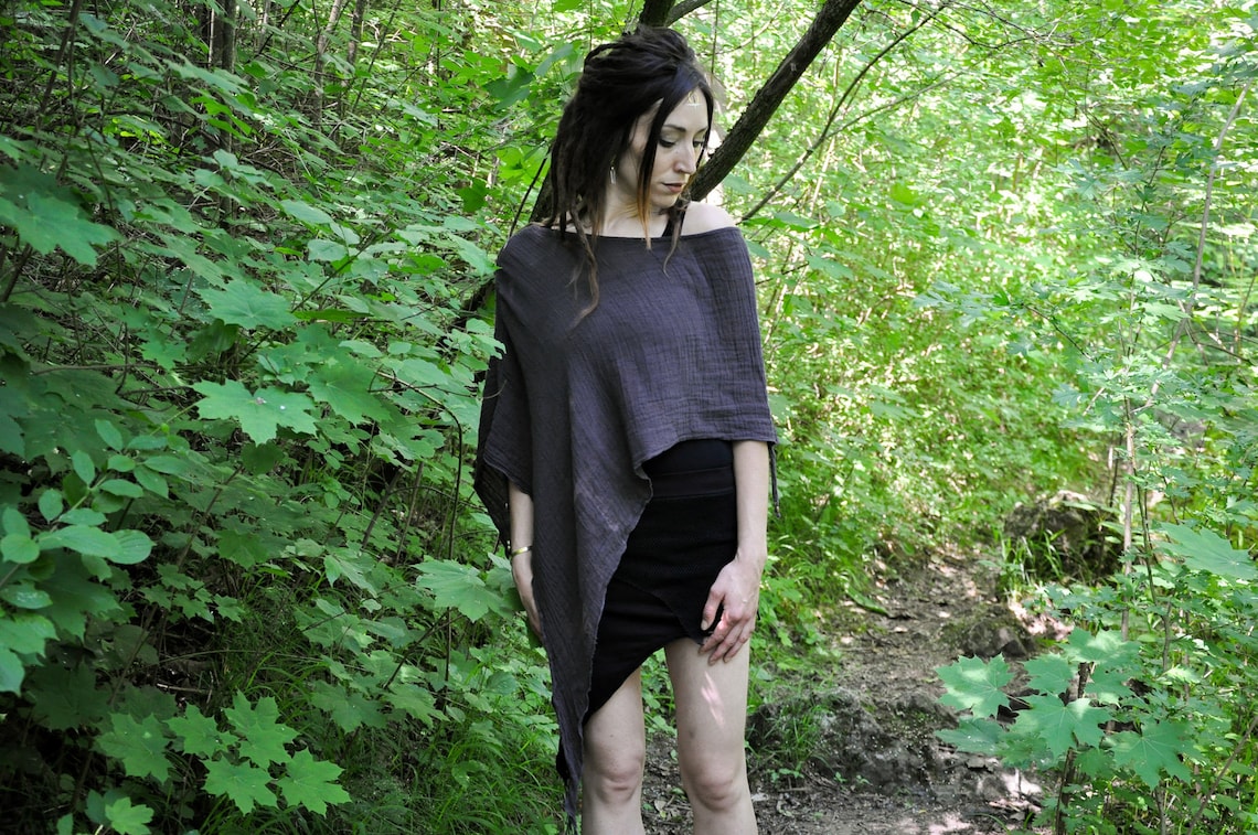 Poncho Hood Scarf Asymmetrical Cut With Long Pointy Ends - Etsy