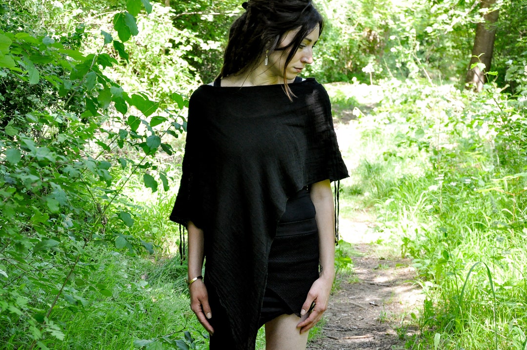 Poncho Hood Scarf Asymmetrical Cut With Long Pointy Ends - Etsy