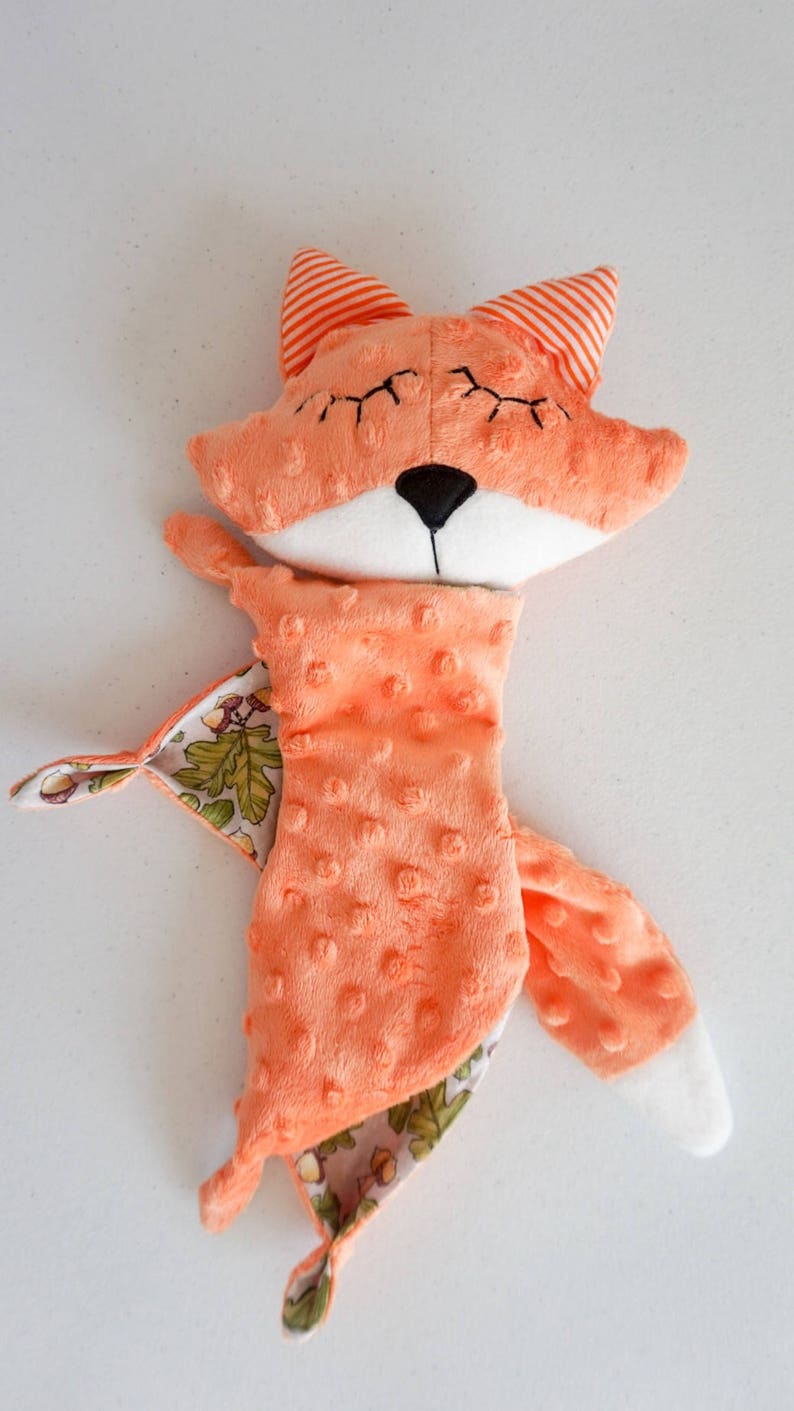 Baby Fox Comforter Toy Cute Plush Doudou Orange Fox Sensory | Etsy
