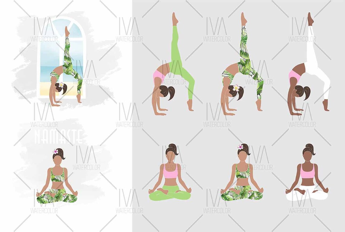 Yoga Clipart Pilates Patterns Digital Planner Stickers - Etsy