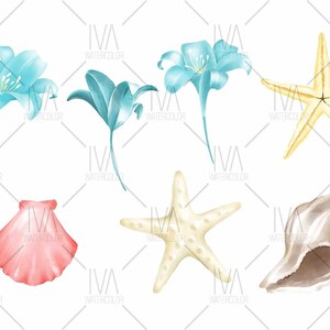 Sea Nautical Summer Clipart PNG Printable, Sea Wedding Clipart, Marine ...