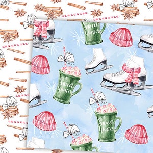 Christmas Time, Winter Seamless Pattern Digital Paper, Fashion ...