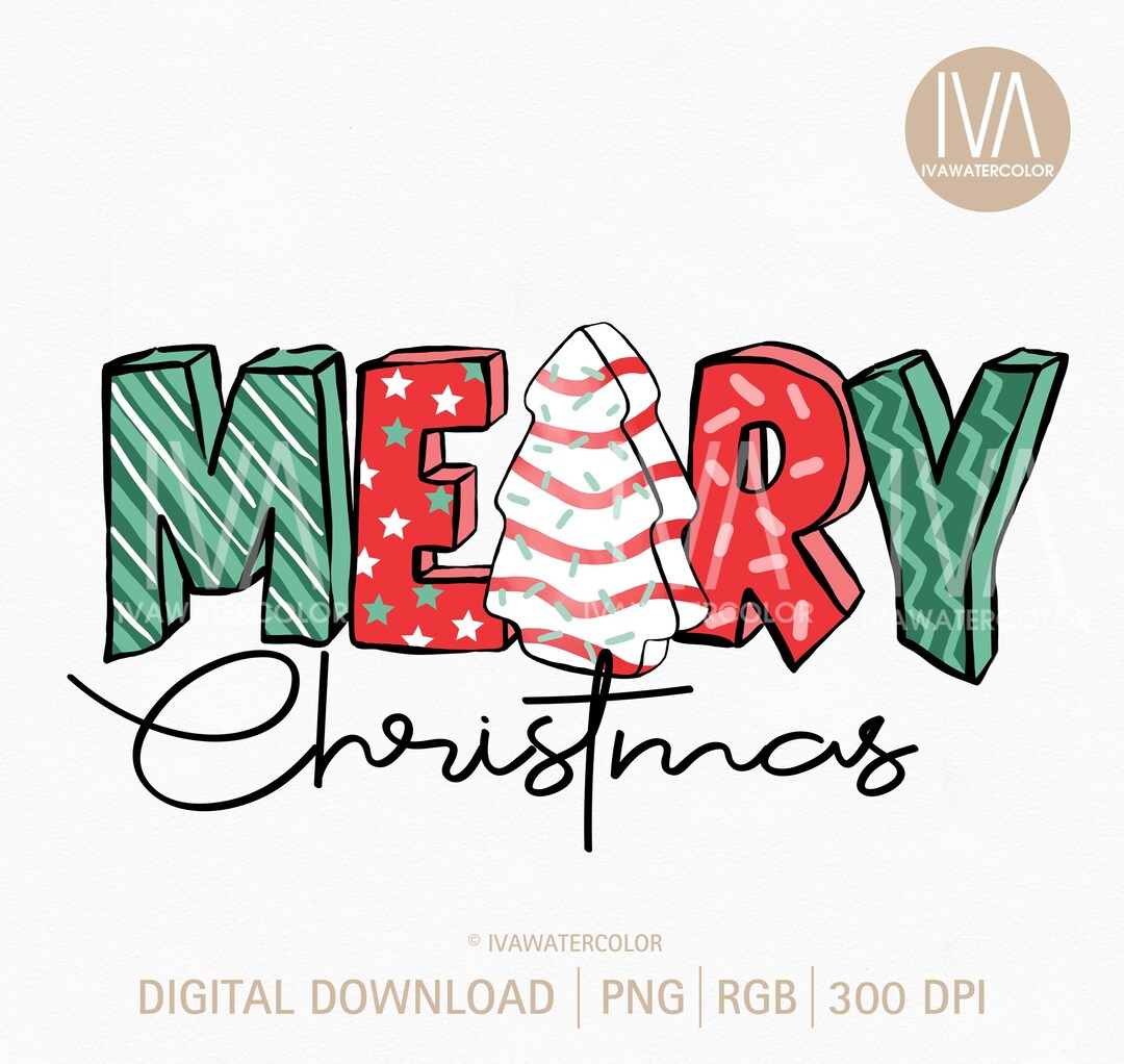 Christmas Tree Cake PNG, Xmas Sublimation, Christmas Cake Design, Merry ...