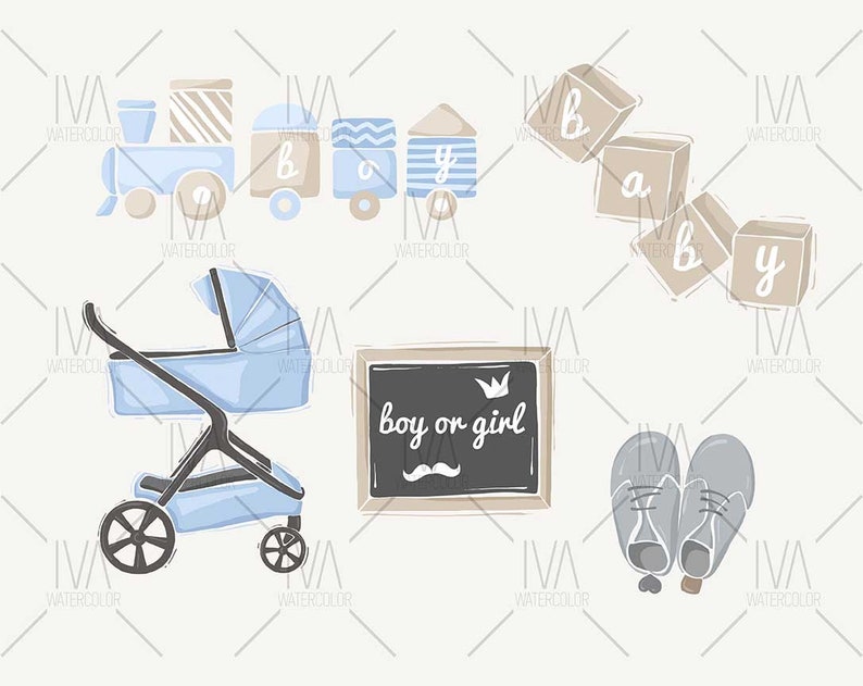 Baby Boy Digital Paper & Clipart Bundle Toys Digital Seamless - Etsy