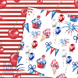 4th of July Digital Paper Pack, 4th of July Decor, USA Independence Day ...