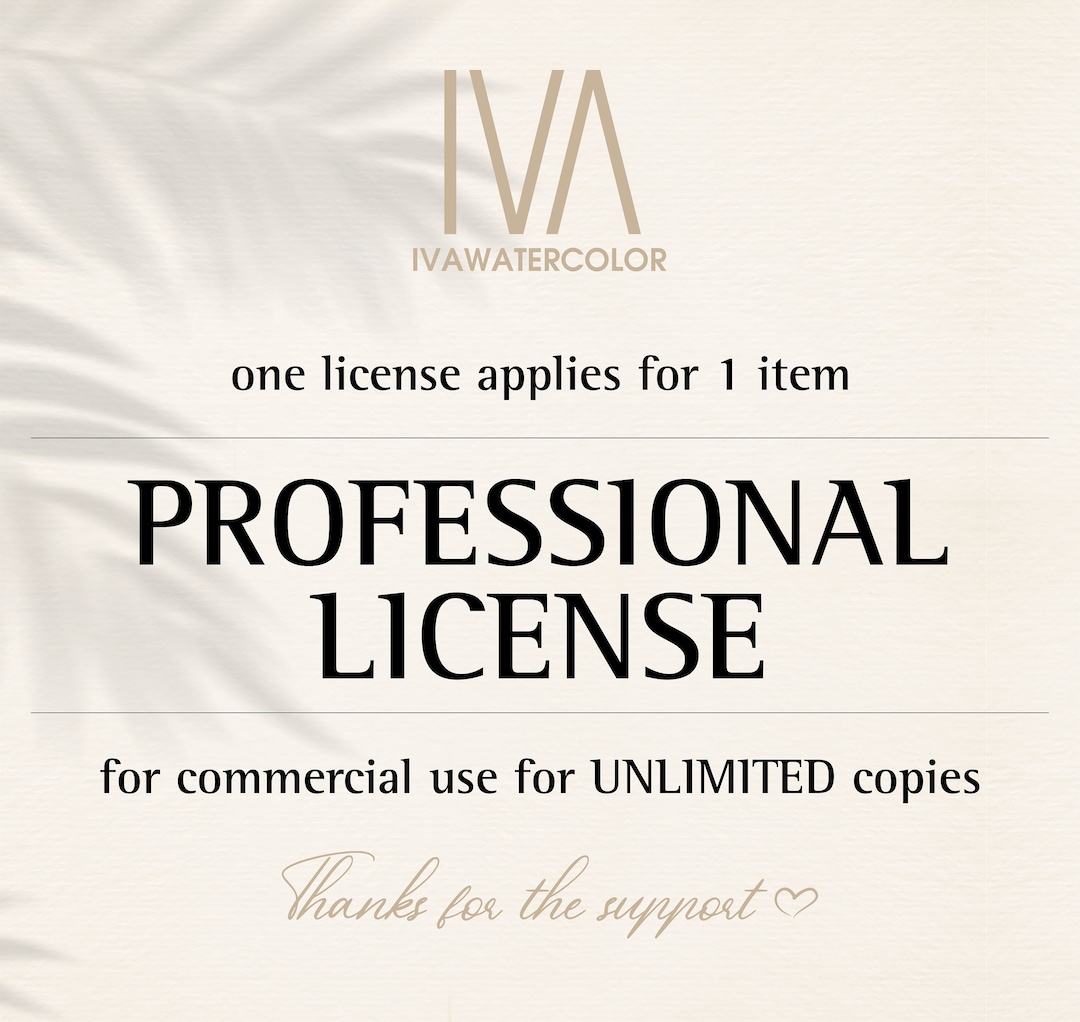 Professional License for One Item - Etsy